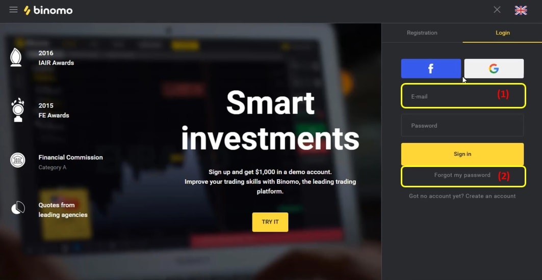 How to recover Binomo account password - How To Trade Blog