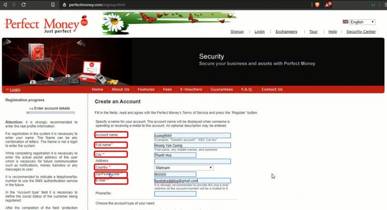 How To Register An Account For Perfect Money (updated [thoigian])